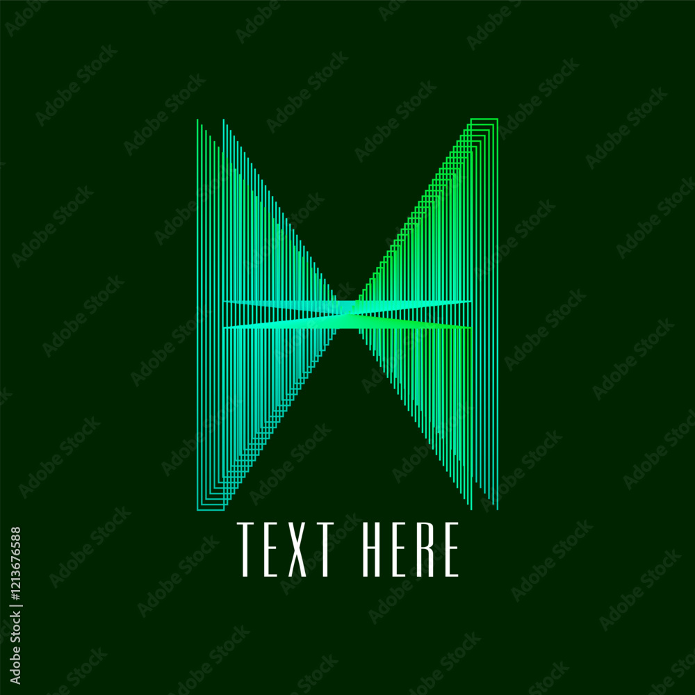 Hologram logo shaped initial letter H. Hologram logo design template ...