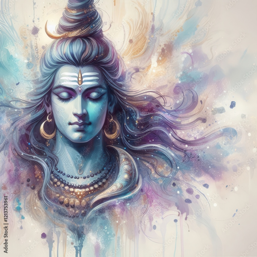 Vivid Digital Artwork of Lord Shiva for Maha Shivratri Celebration ...