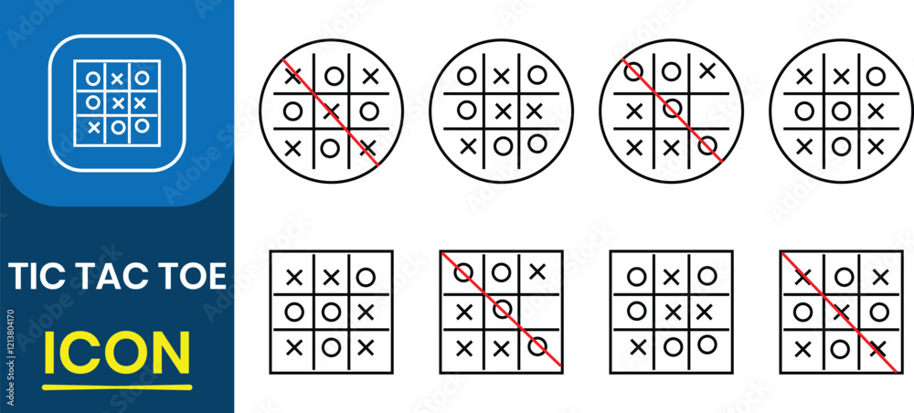Vector de Stock Tic tac toe children game icon set. Grunge seamless ...