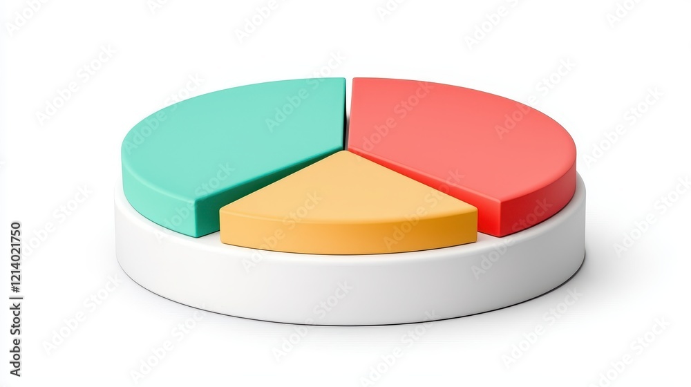 3D Pie chart infographics presentation. 3D pie chart representation ...