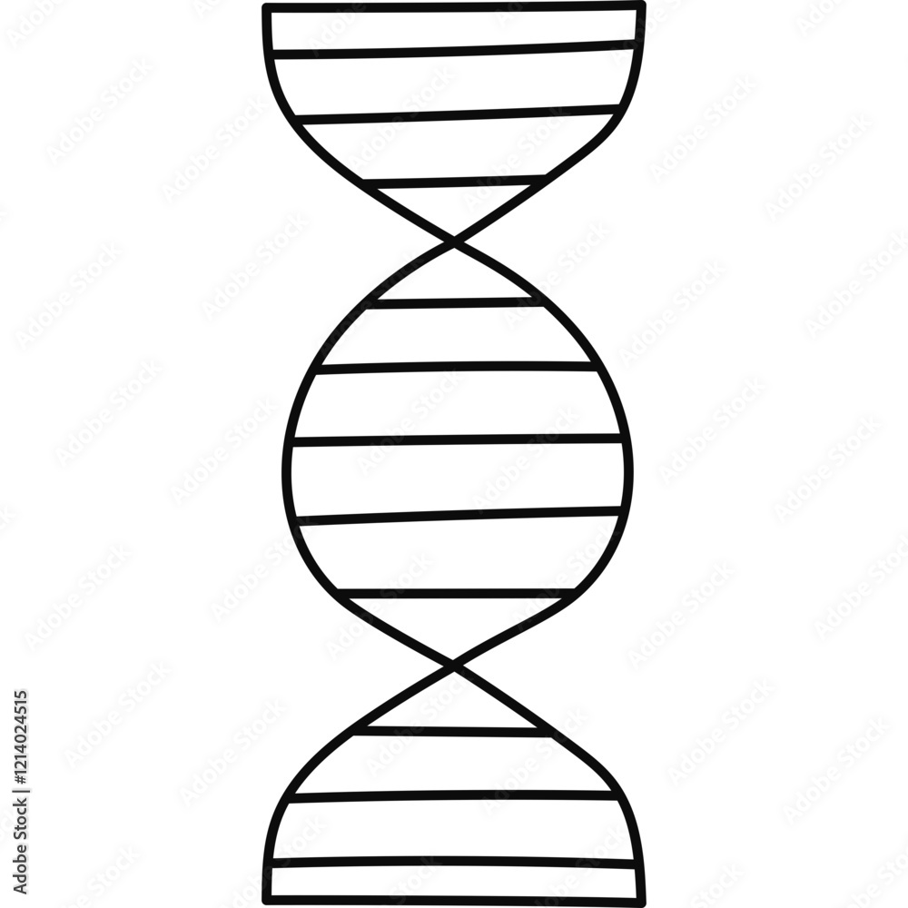 Cute doodle DNA helix. Hand drawn chemical DNA chromosome structure as ...