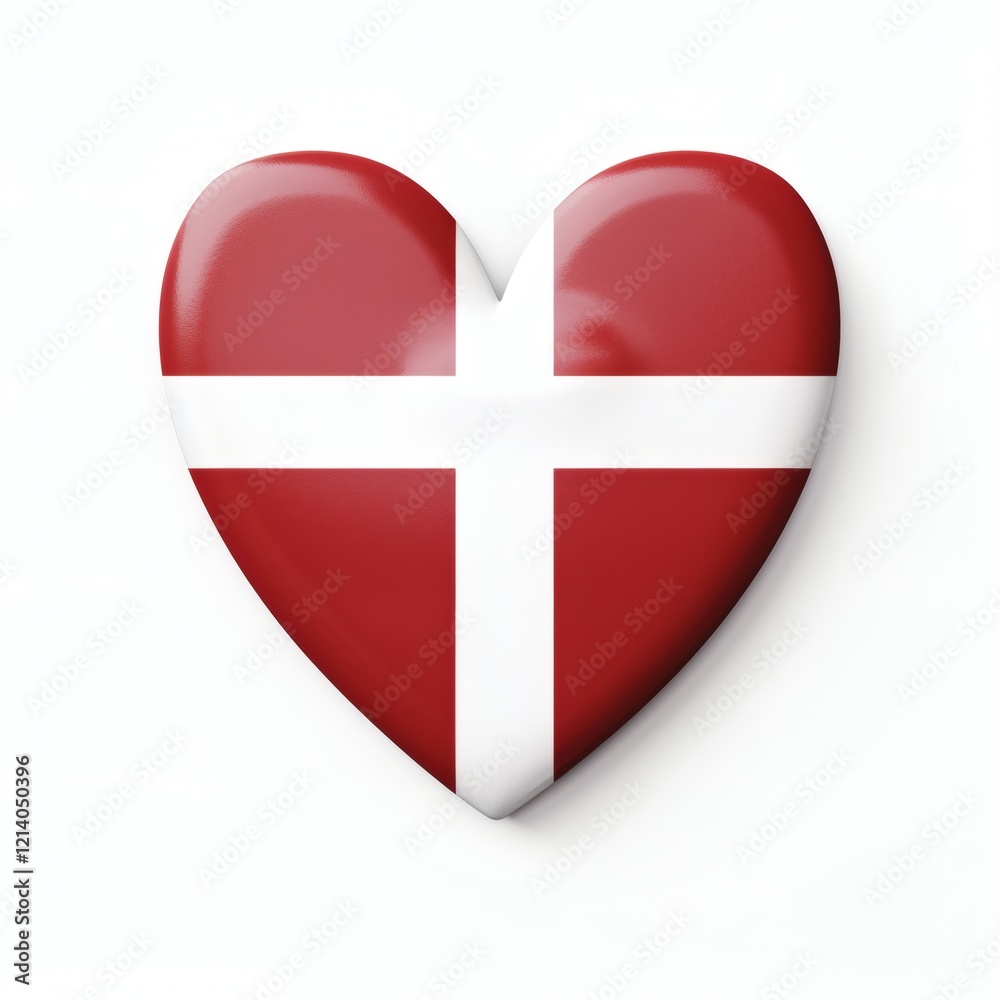 Danish flag heart emblem representing love for Denmark and national ...