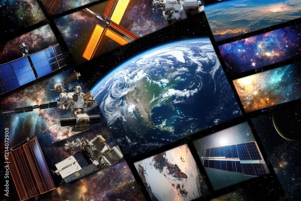 Earth, Spacecraft, Cosmos, Collage, Exploration, Science, Technology ...