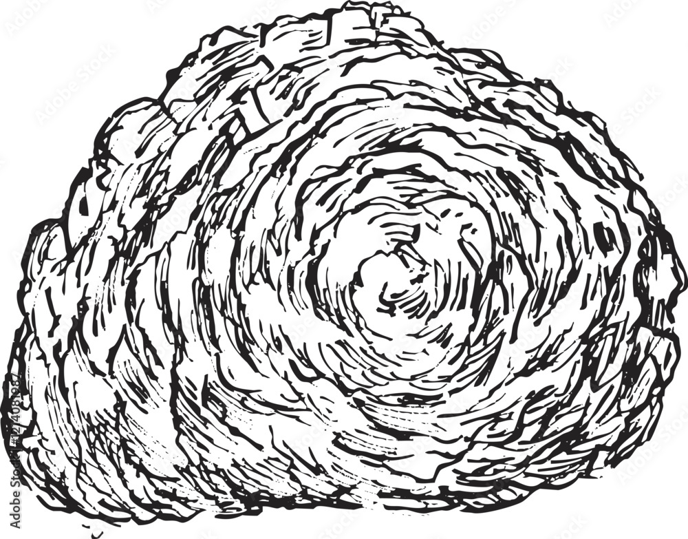 Hand draw sketch thuja bush in monochrome color. Vector illustration ...