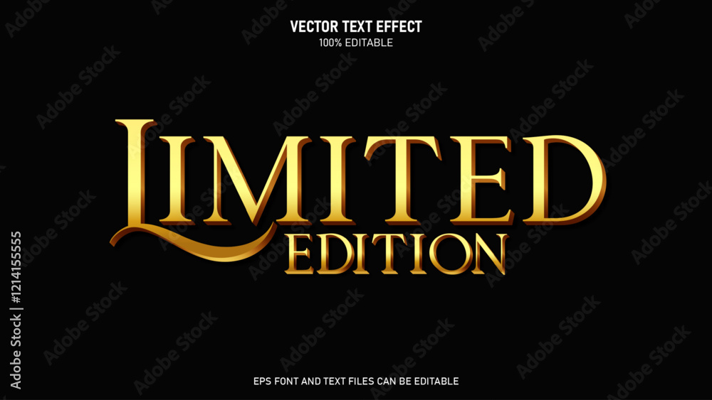 Limited edition 3d style gold editable text effect Stock Vector | Adobe ...