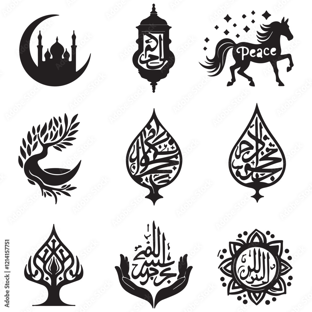 Set of Golden Signatures on Black Background. Signature of the name ...