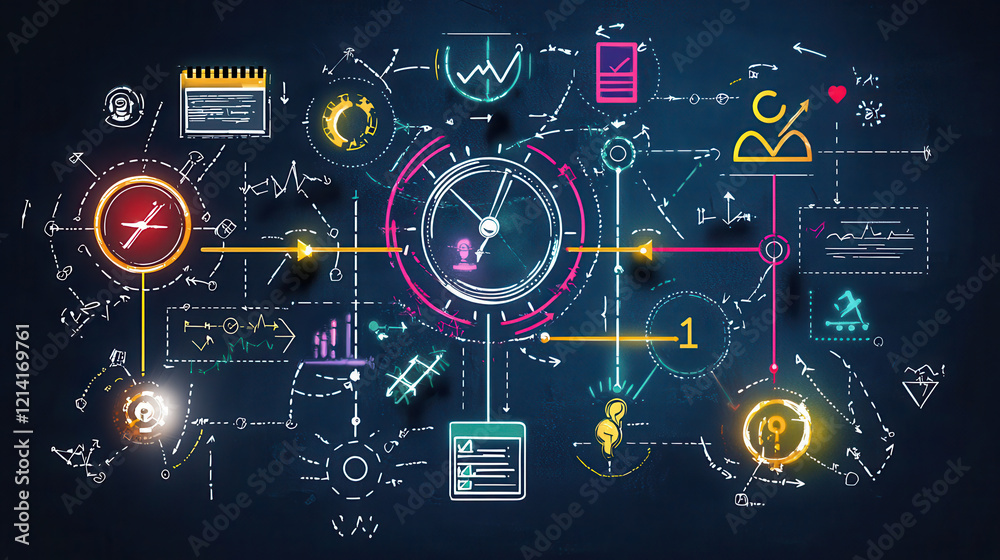 colorful flowchart illustrating various steps and processes systematic ...