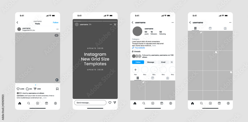 instagram new grid size template update 2025 - Light mode, Instagram ...