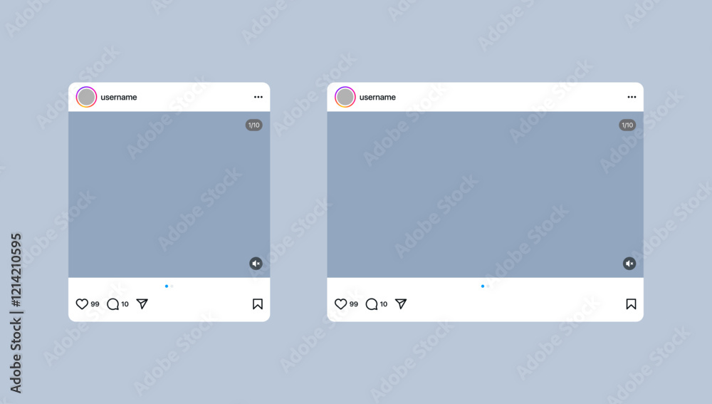instagram new grid size template update 2025 - Light mode, Social media post template. Instagram ...