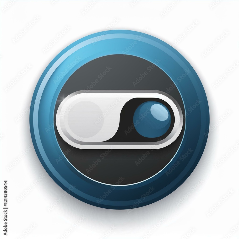 Switch element button for light or dark theme. Digital toggle symbol ...