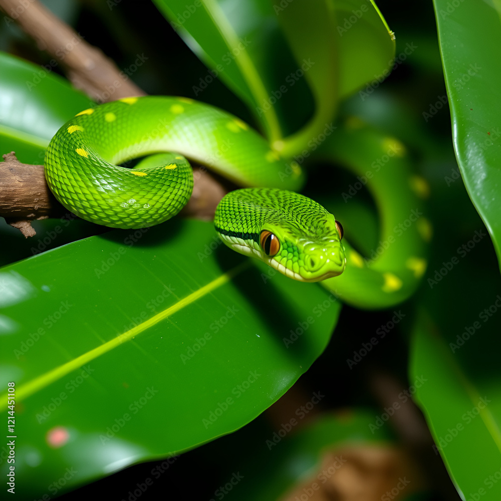 Trimeresurus trigonocephalus, the Sri Lankan pit viper, Ceylon pit ...