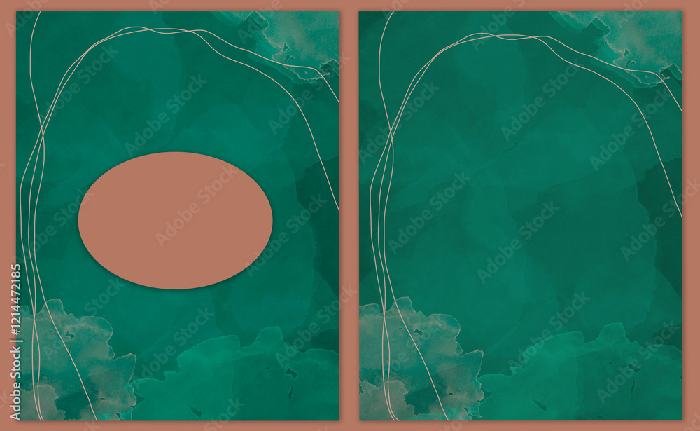 emerald poster templates bottom color, card design for social networks ...