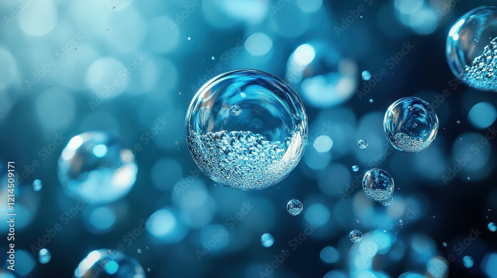 Bubbles floating in the air with blue sky background on a sunny day ...