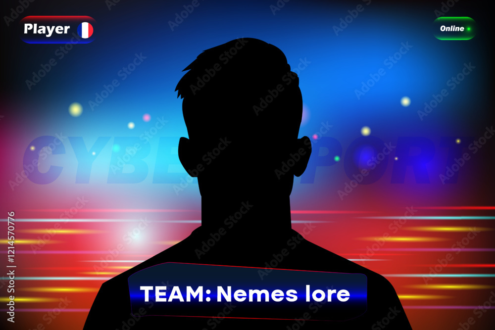 sports player silhouette with gradient background, team name, and ...