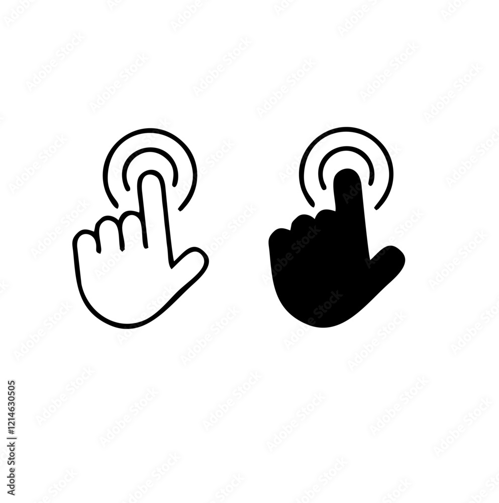 Computer mouse click cursor. Load symbol. Pointer cursor and loading icon. Cursors icons click ...