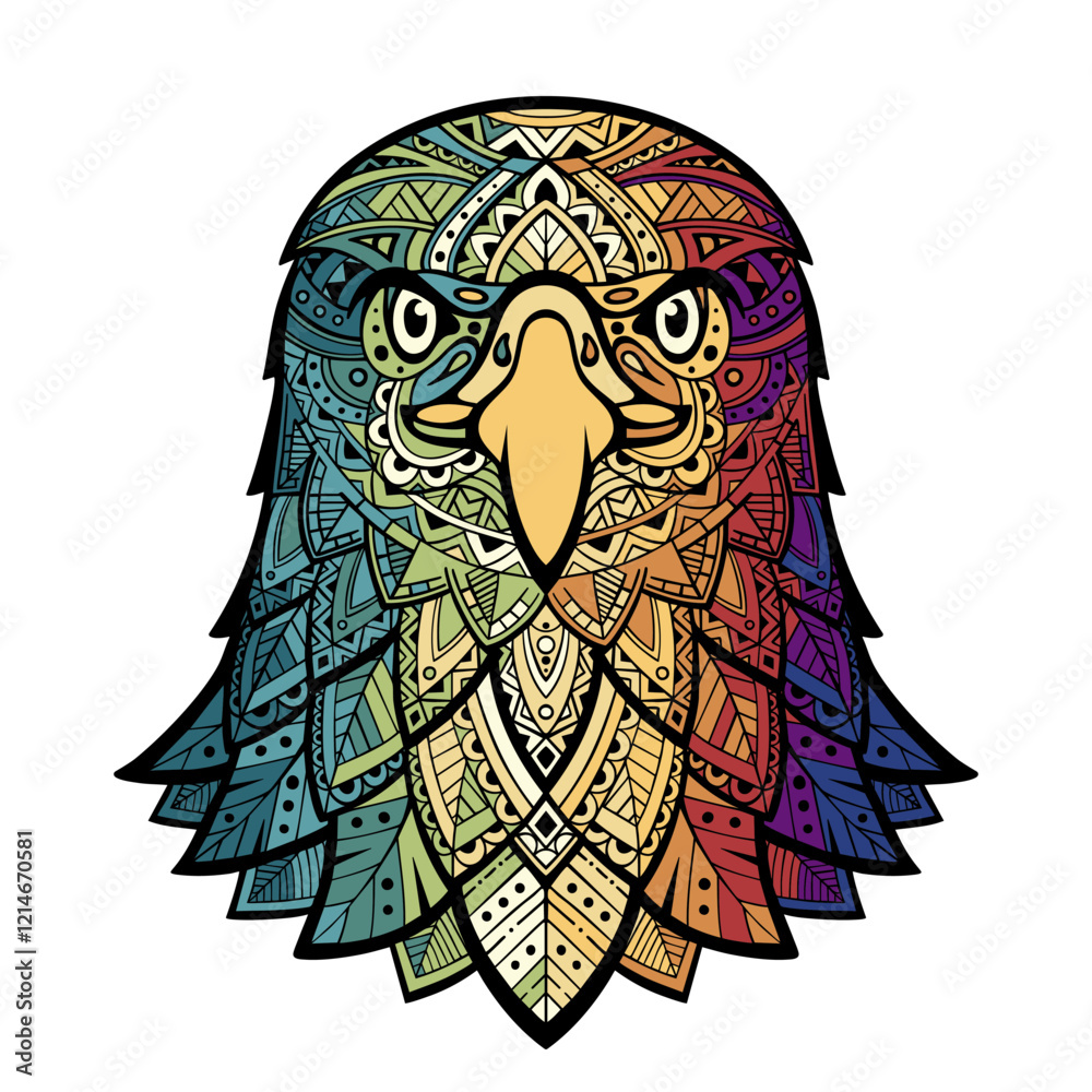 Eagle head zentangle stylized, freehand pencil, hand drawn, pattern ...