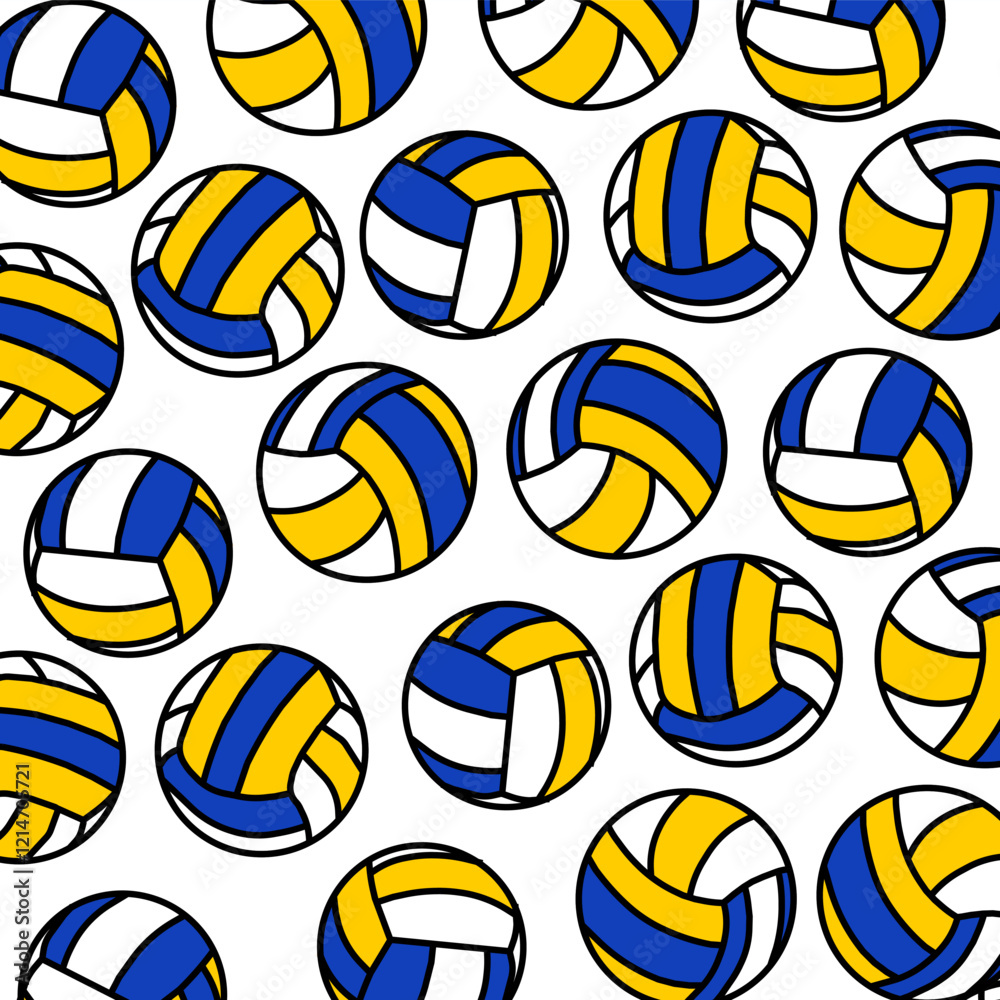 Volleyball background. Repeated and decorative volleyball designs are ...
