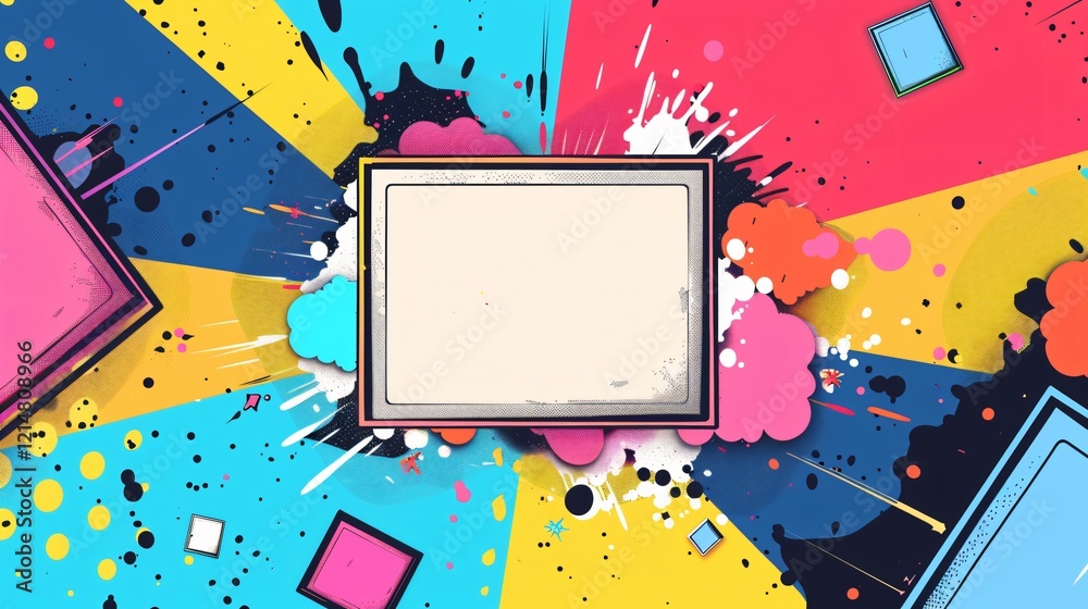 Colorful Squares and Boomb Explosion in Pop Art Style Animation Stock ...