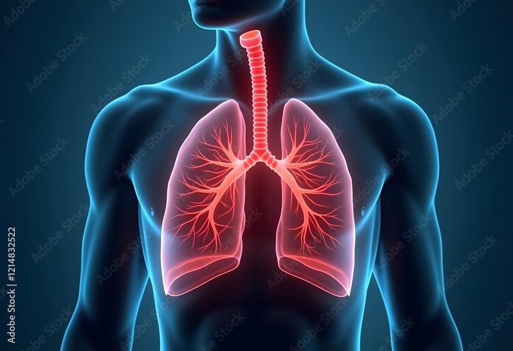 Human Respiratory System Anatomy - Lungs and Trachea Illustration Stock ...