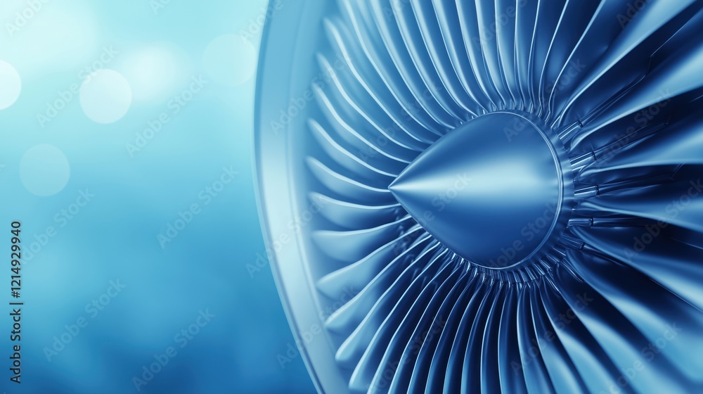Foto de Stock Advanced jet engine turbine design featured in close-up ...
