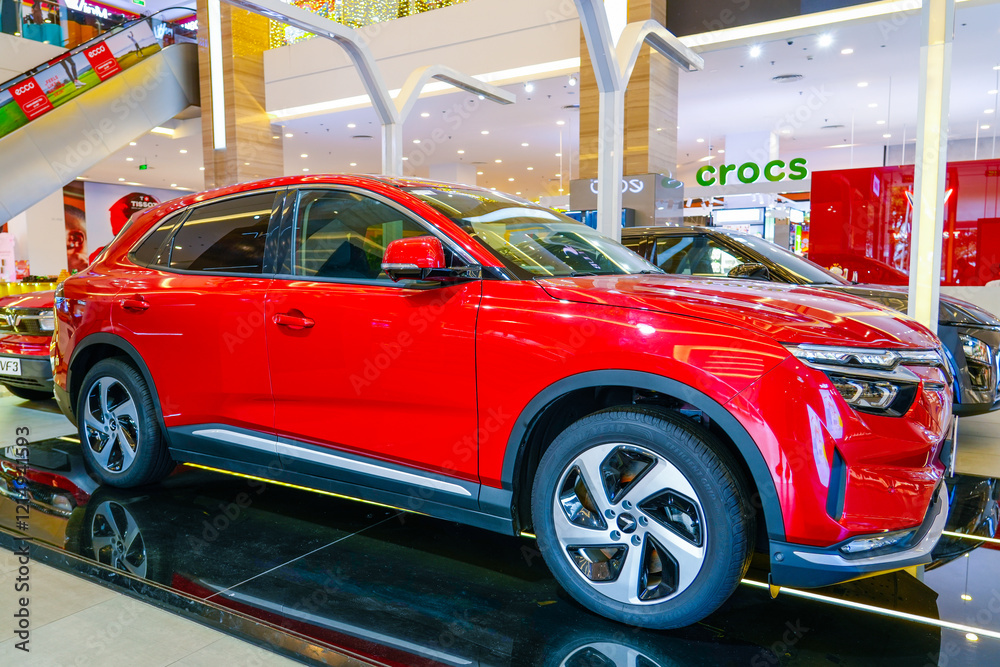 Red Vinfast electric VF8. Vietnam, Nha Trang, 20 November 2024 Stock ...