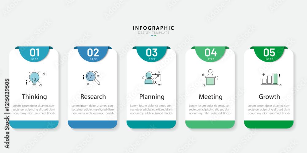 Timeline Creator infographic template. 5 Step timeline journey ...