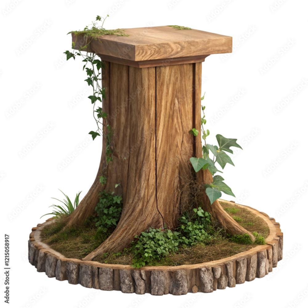 Tree trunk wood podium isolated on transparent background png and psd ...
