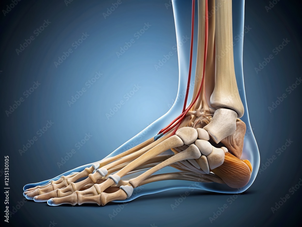 Ilustración de Stock Human Ankle Joint Anatomy: Detailed 3D Medical Illustration Showing Bones ...