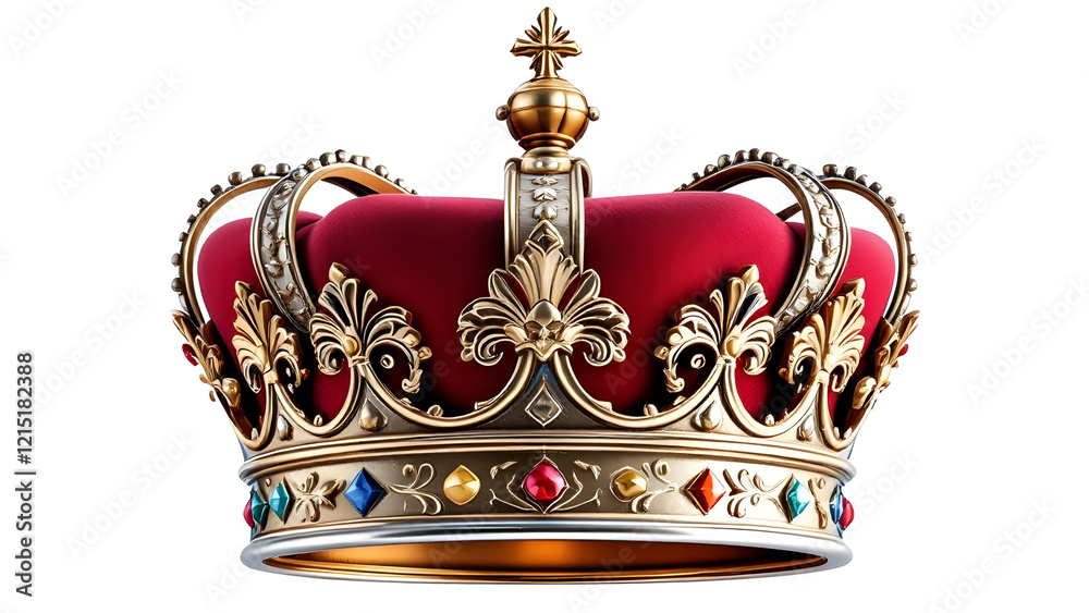 Golden royal king crown on transparent background. Crown cut out, Png ...