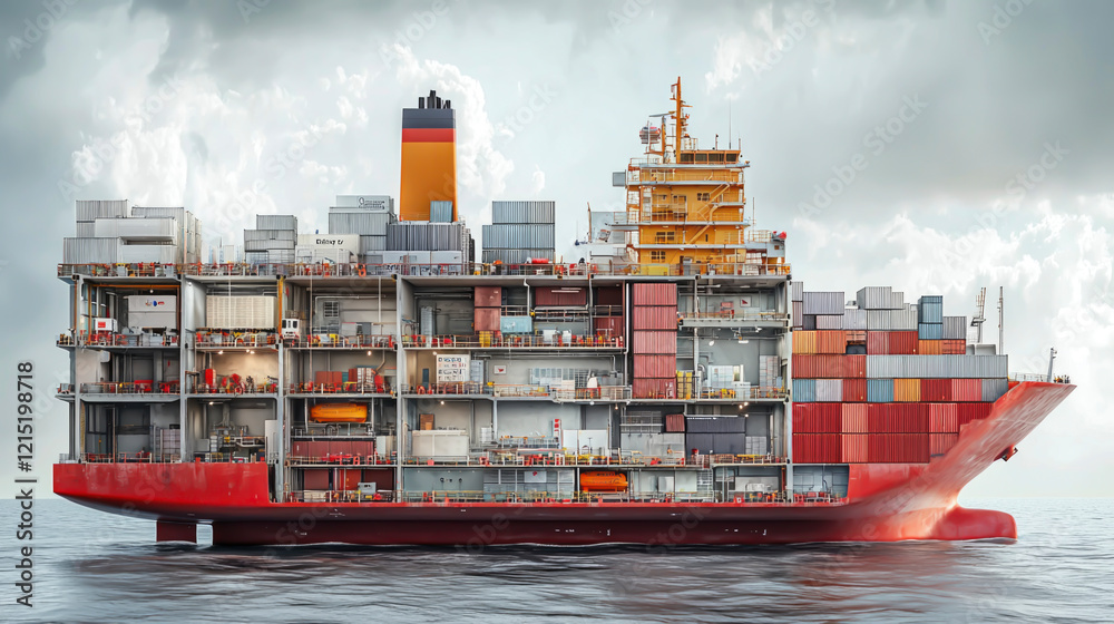 This creative cross-section reveals the interior structure of a ...