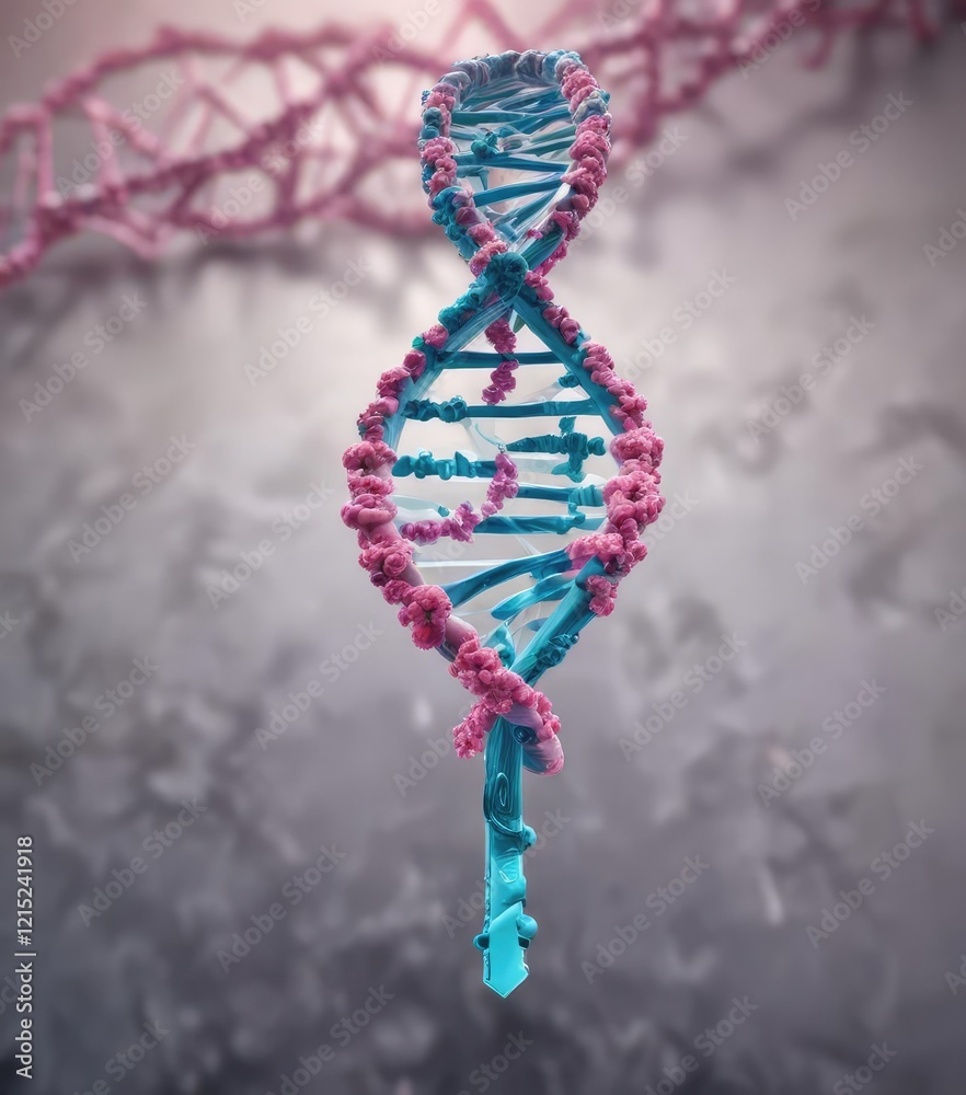 DNA strand puzzle piece as a key to unlocking cancer treatment ...