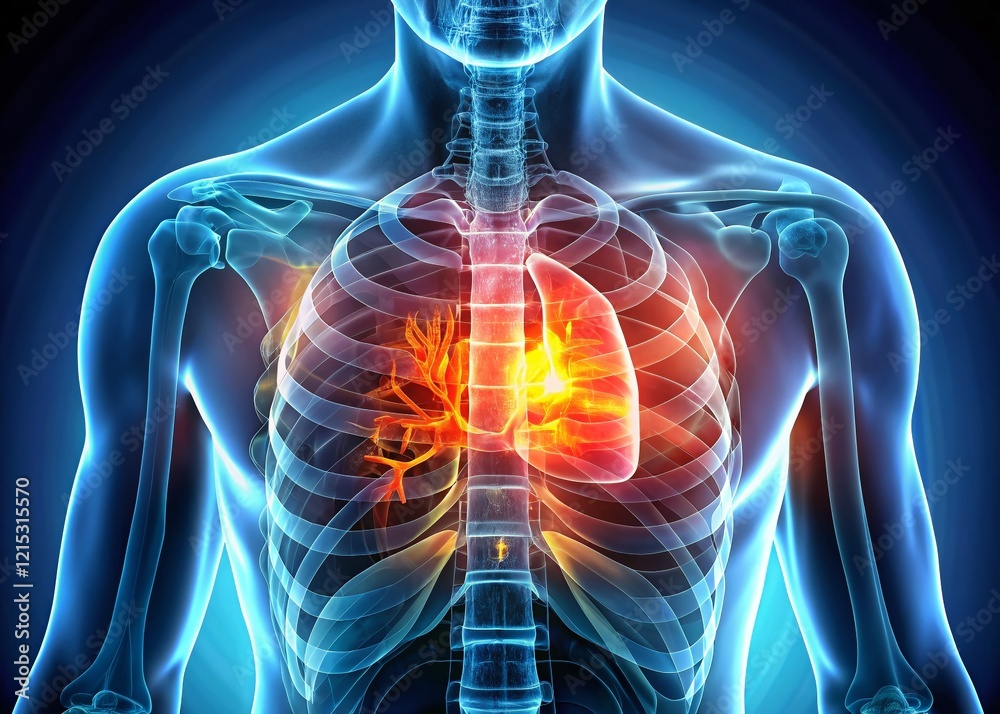 Ilustración de Stock Medical Illustration: Collapsed Lung, Pneumothorax ...