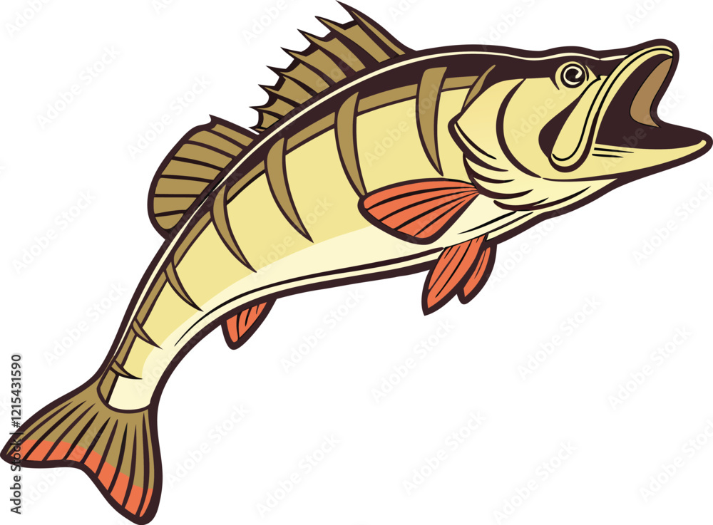 Axe Fish on a white background, European perch known as the common ...