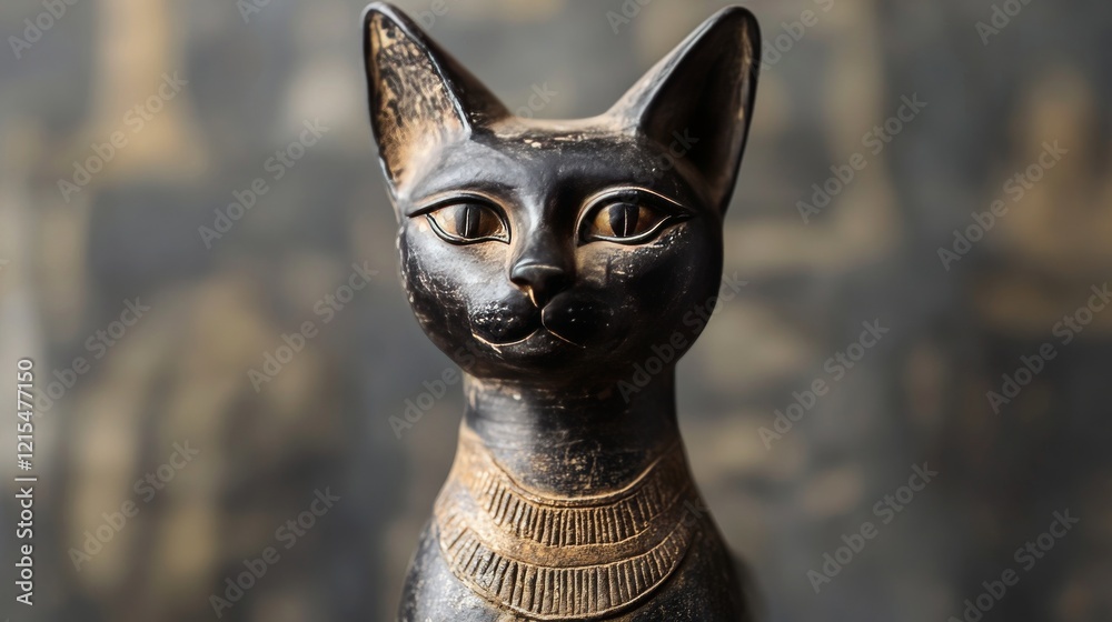 Ancient Egypt goddess cat vector cartoon illustration. Egyptian culture ...