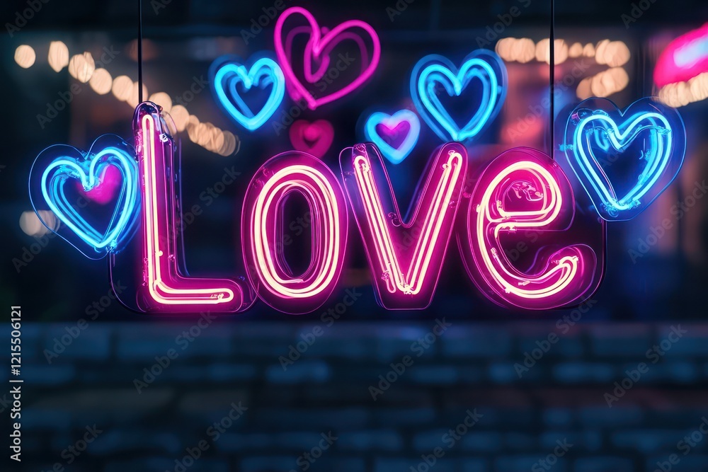 Neon Love Sign as a PNG cutout, isolated on a transparent background ...