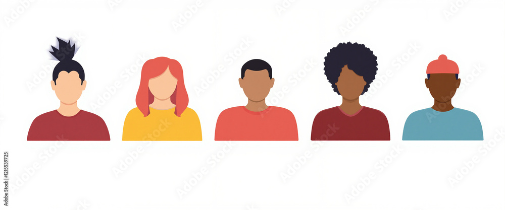 Ilustración de Stock Diverse group of illustrated characters showcasing ...