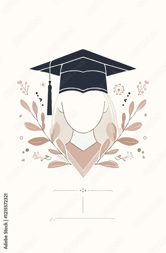 graduation flyer, cap and diploma, invitation, graduation banner, frame ...