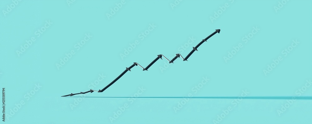 Technical trading chart showing exponential growth on a solid pastel ...