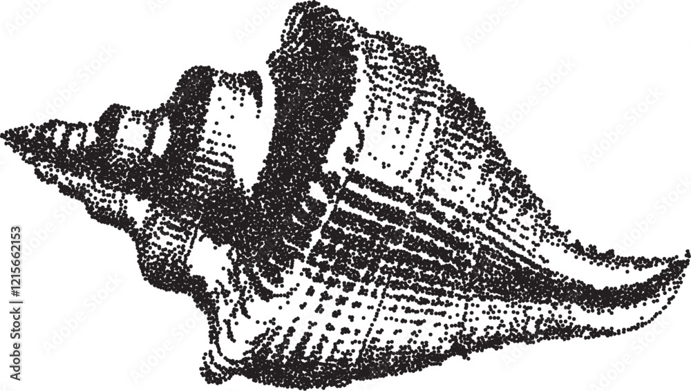 Seashell vintage y2k stipple art, ocean halftone stipple brutalist ...