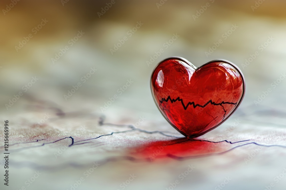 Cardiogram banner: heart graphic, health focus, pulse theme, lifeline ...