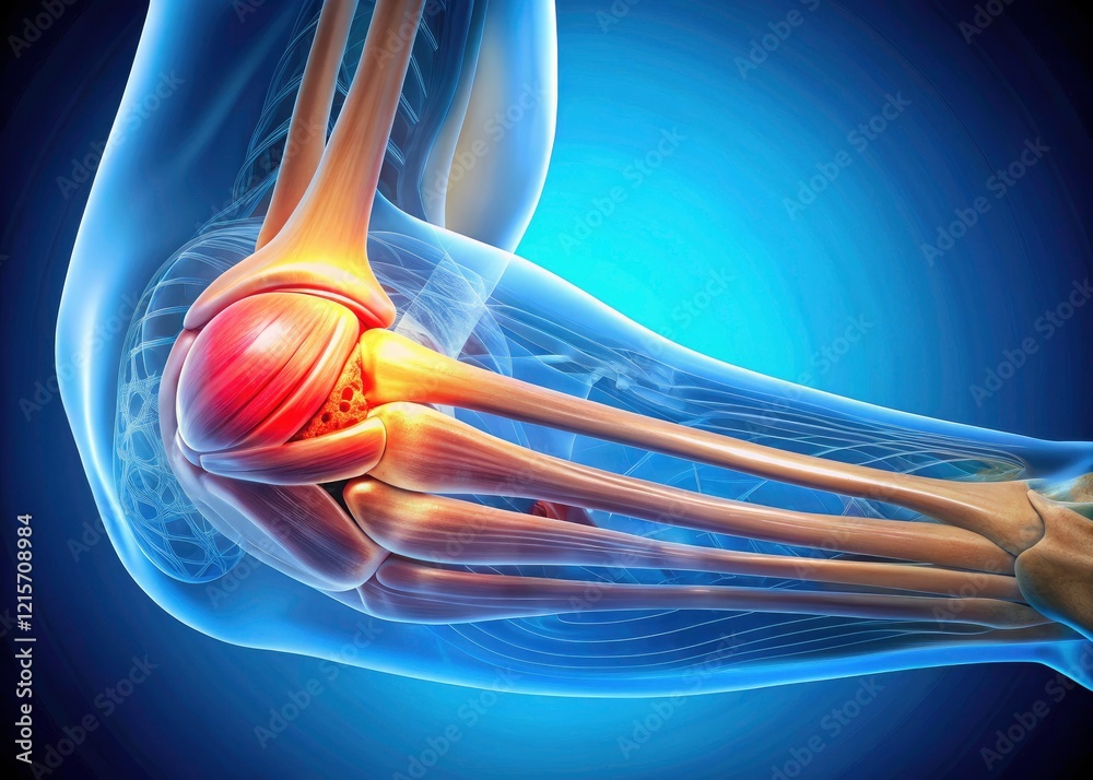 Aerial View Elbow Bursitis: Medical Imaging, Inflamed Bursa, Elbow Pain ...