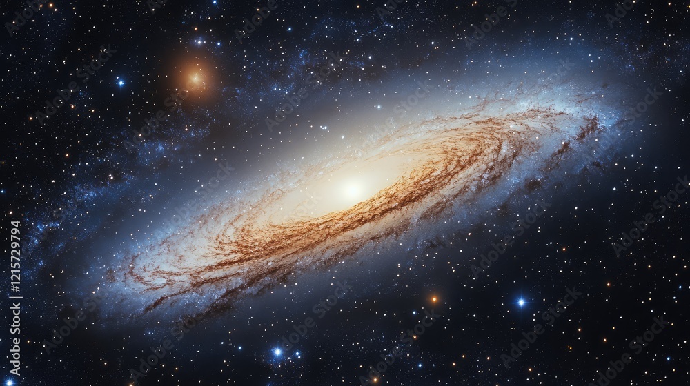 Cosmic Galaxy Background with Spiral Structure and Stars in Dark Space ...