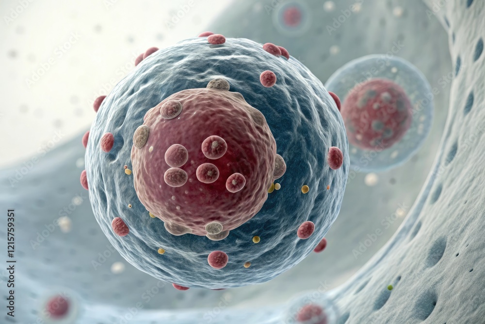 Cell nucleus structure illustration, DNA replication, cellular ...