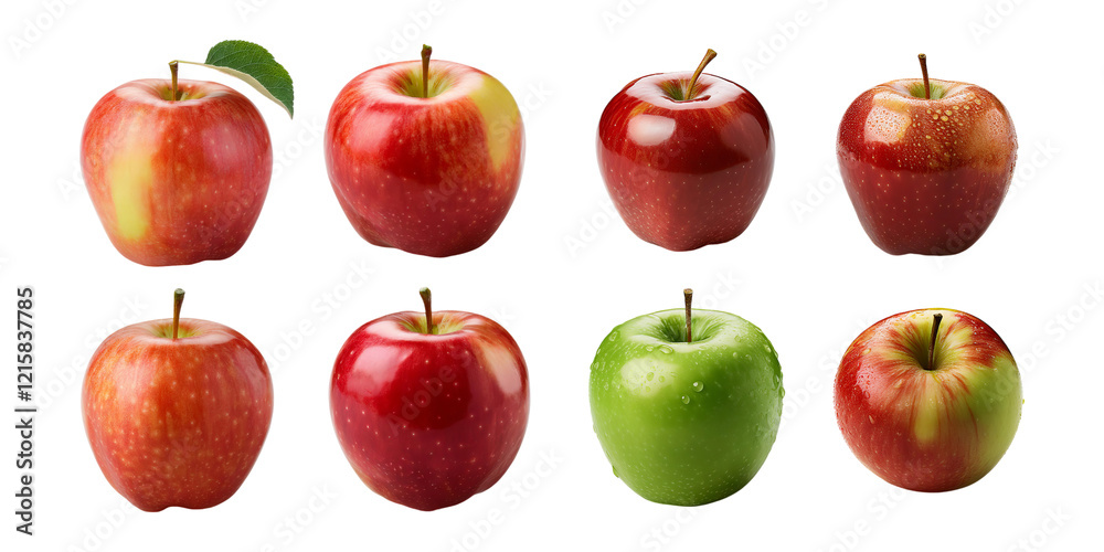 Various Fresh Apples, PNG collection, set bundle, isolate on ...