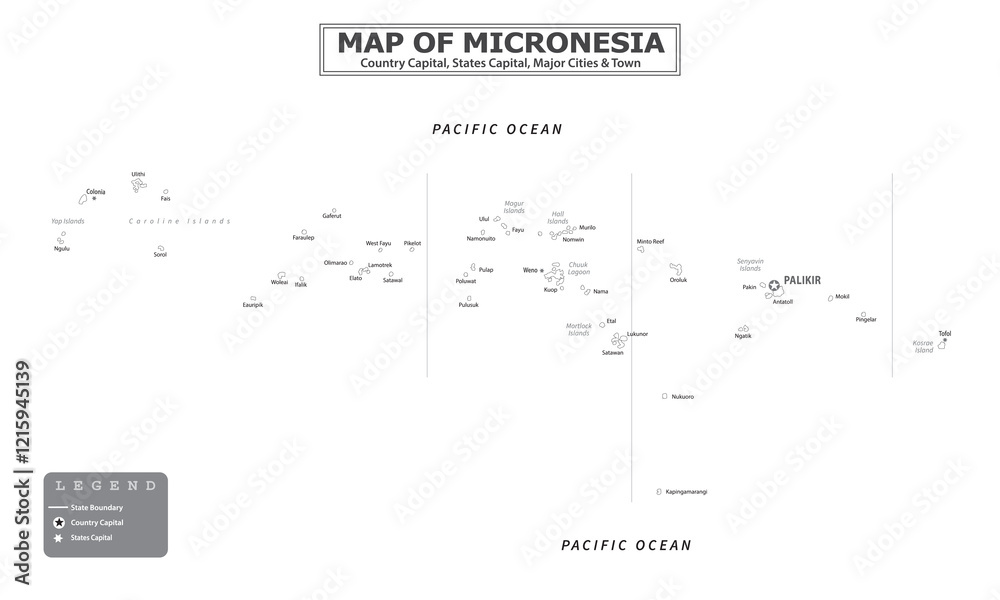 Australian Countries Geography Political map. Political map of country ...