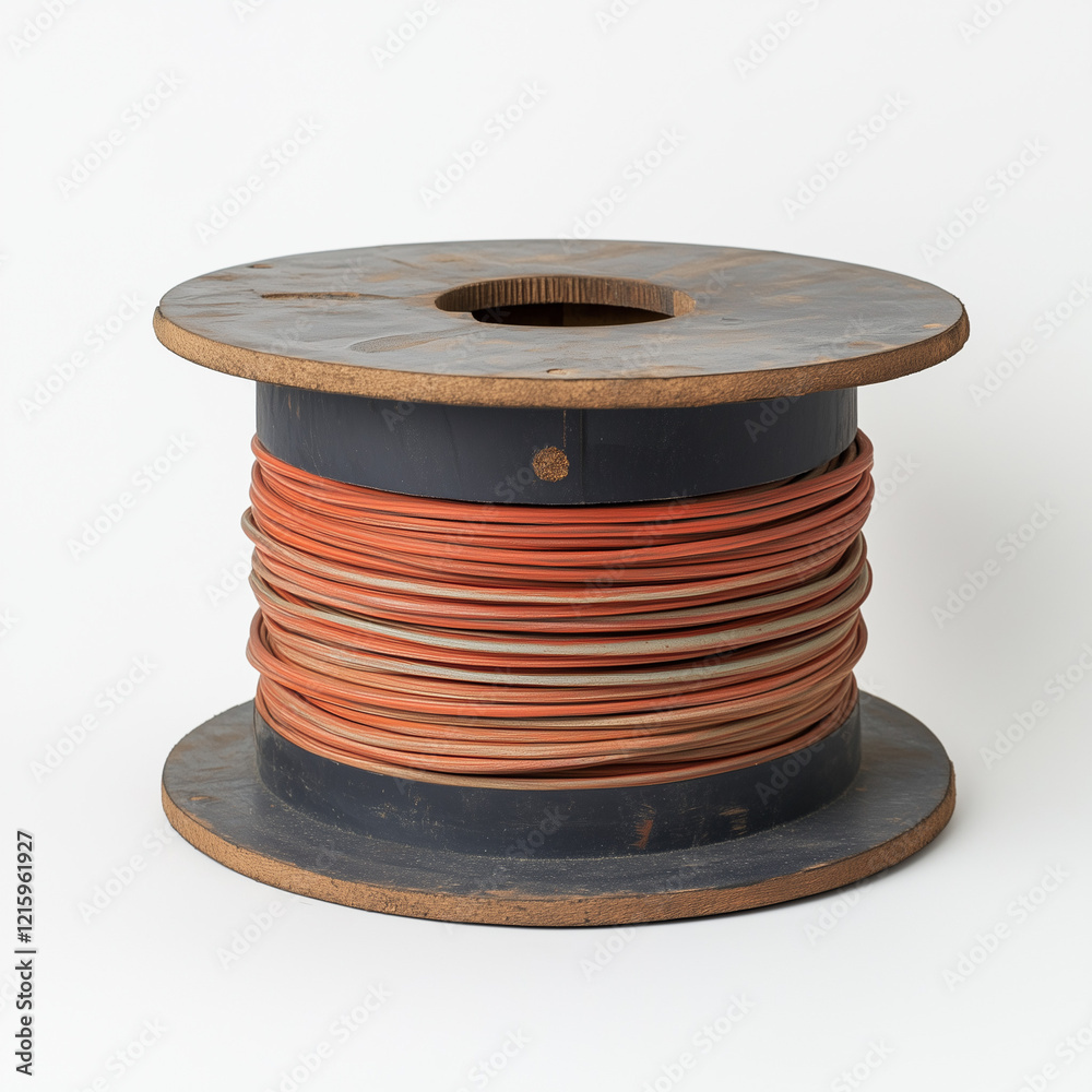 Coiled Electric Cable Wound on a Spool for Neat and Safe Storage ...