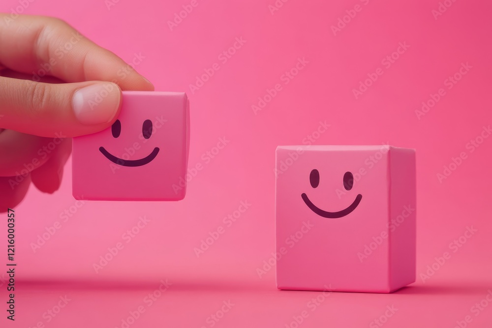 Businessman hand putting check mark a checkbox on excellent smiley face ...