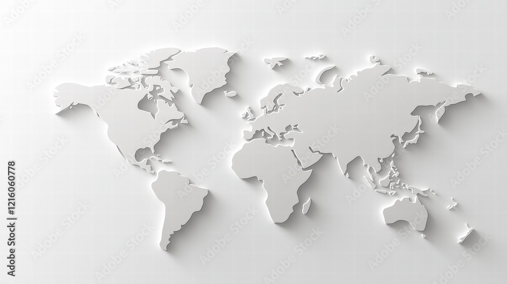 Flat Vector World Map A grayscale world map in vector format, suitable ...