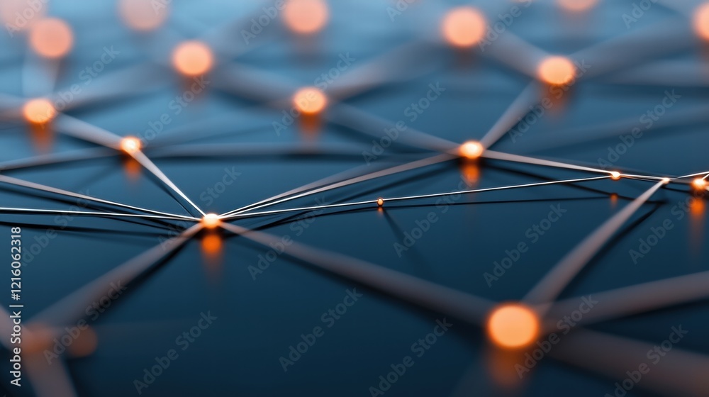 global Network Nodes Connection Close up of a circuit board with ...