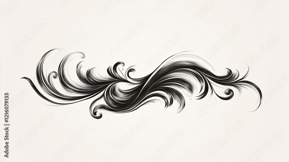 Hand-drawn swash swoop and swish calligraphy sign with underlines ...